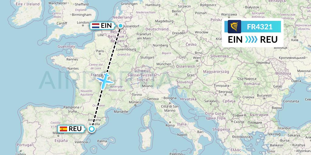 FR4321 Flight Status Ryanair: Eindhoven to Reus (RYR4321)