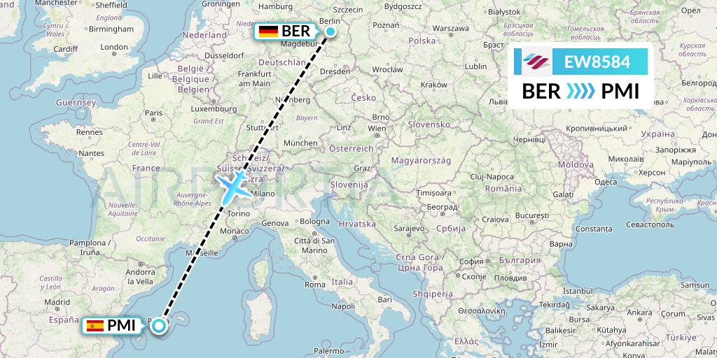 EW8584 Flight Status Eurowings: Berlin to Palma de Mallorca (EWG8584)