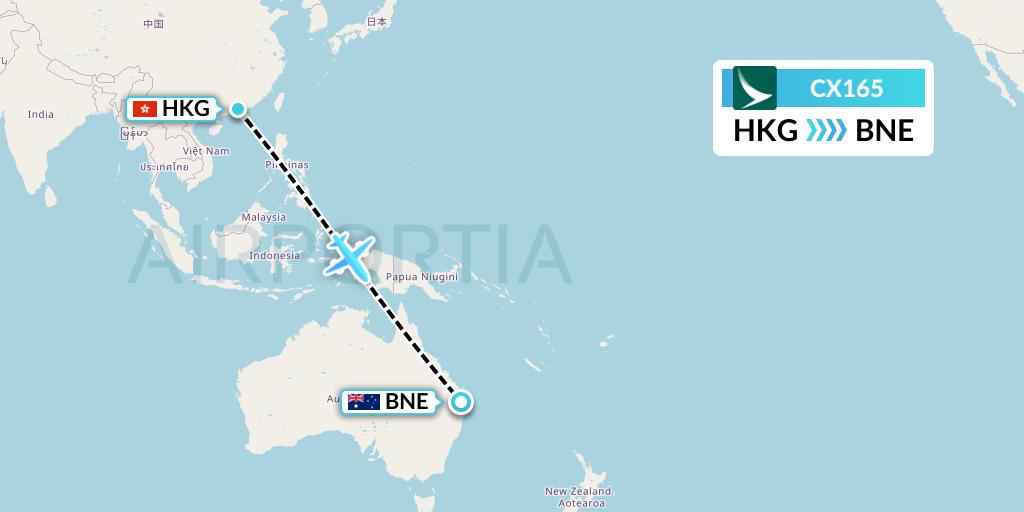 CX165 Flight Status Cathay Pacific: Hong Kong to Brisbane (CPA165)