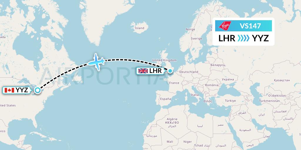 VS147 Flight Status Virgin Atlantic Airways: London to Toronto (VIR147)