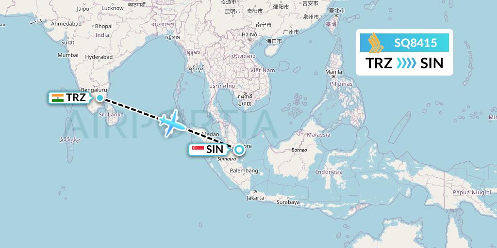 SQ8415 Flight Status Singapore Airlines: Tiruchirapalli to Singapore ...