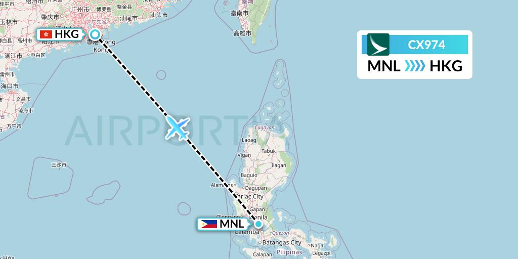 CX974 Flight Status Cathay Pacific: Manila to Hong Kong (CPA974)