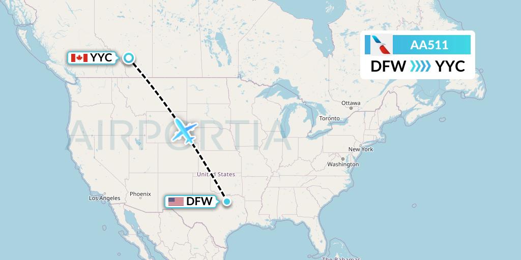 AA511 Flight Status American Airlines: Dallas to Calgary (AAL511)