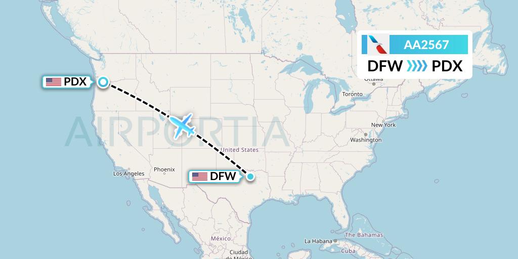 AA2567 Flight Status American Airlines: Dallas to Portland (AAL2567)