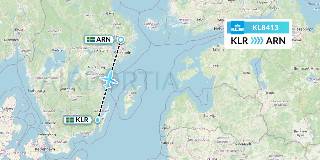 KL8413 Flight Status KLM: Kalmar to Stockholm (KLM8413)