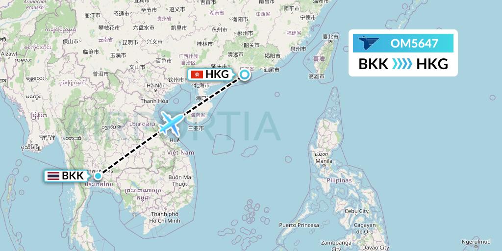 OM5647 Flight Status MIAT Mongolian Airlines: Bangkok to Hong Kong ...