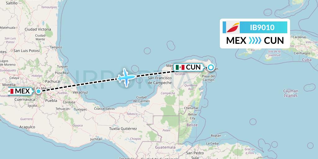 IB9010 Flight Status Iberia: Mexico City to Cancun (IBE9010)