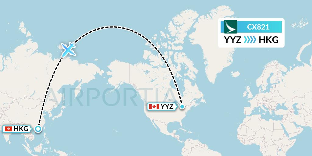 CX821 Flight Status Cathay Pacific: Toronto to Hong Kong (CPA821)
