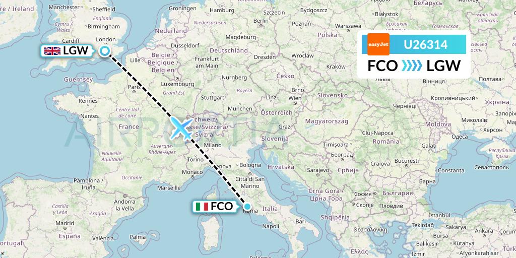 U26314 Flight Status EasyJet: Rome to London (EZY6314)