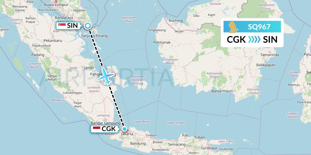 SQ967 Flight Status Singapore Airlines: Jakarta to Singapore (SIA967)