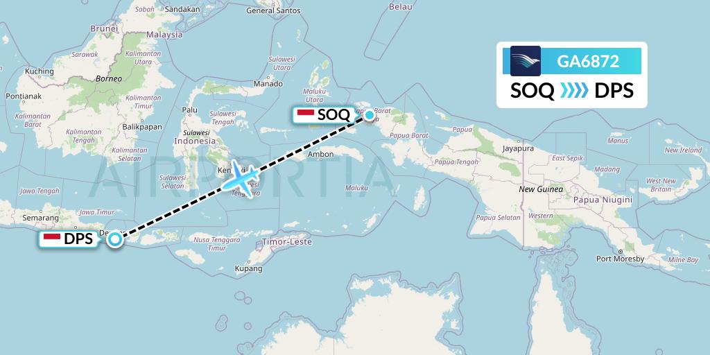 GA6872 Flight Status Garuda Indonesia: Sorong to Denpasar (GIA6872)