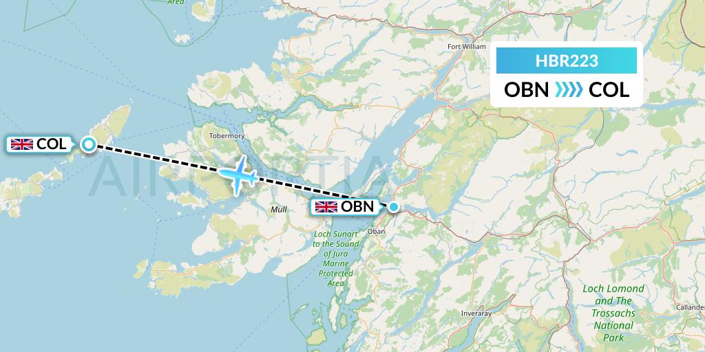 HBR223 Flight Status Hebridean Air Services: North Connel to Coll Island