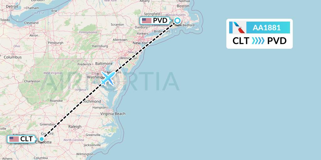 AA1881 Flight Status American Airlines: Charlotte to Providence (AAL1881)