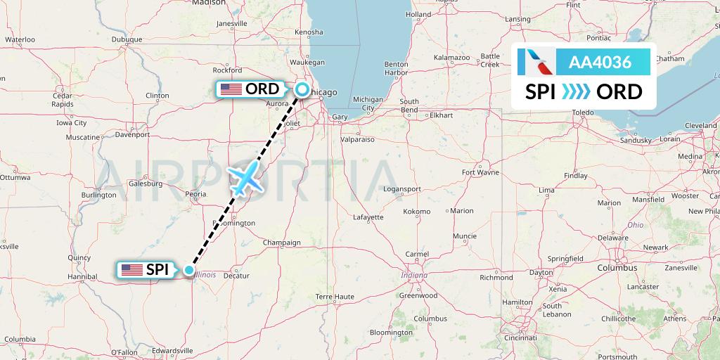 AA4036 Flight Status American Airlines: Springfield to Chicago (AAL4036)