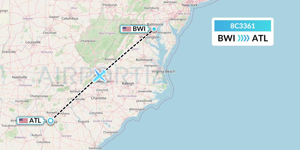 8C3361 Flight Status Air Transport International: Baltimore to Atlanta ...