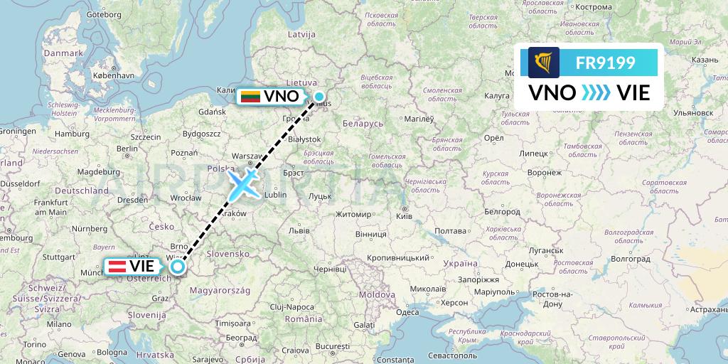 FR9199 Flight Status Ryanair: Vilnius to Vienna (RYR9199)