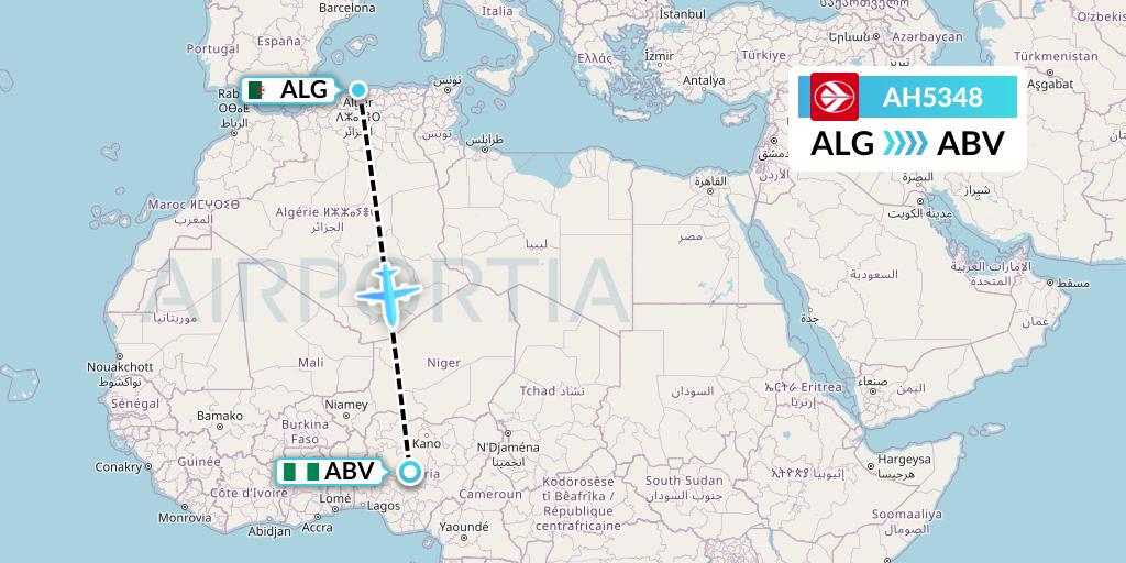 AH5348 Flight Status Air Algerie: Algiers to Abuja (DAH5348)