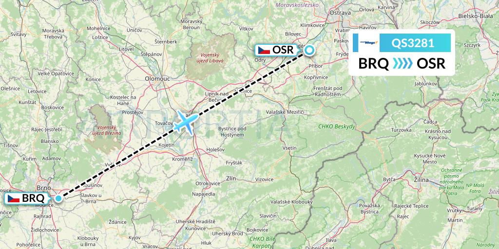 QS3281 Flight Status Smartwings: Brno to Ostrava (TVS3281)