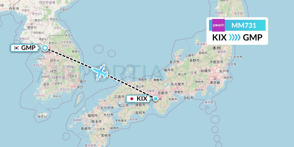 MM731 Flight Status Peach Aviation: Osaka to Seoul (APJ731)