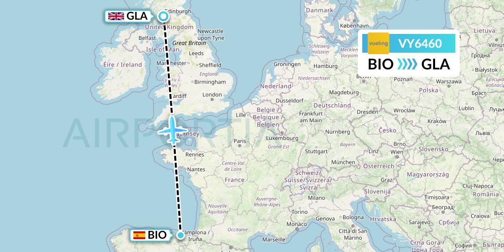 VY6460 Flight Status Vueling: Bilbao to Glasgow (VLG6460)
