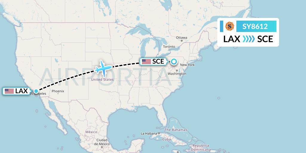 SY8612 Flight Status Sun Country Airlines: Los Angeles to State College ...