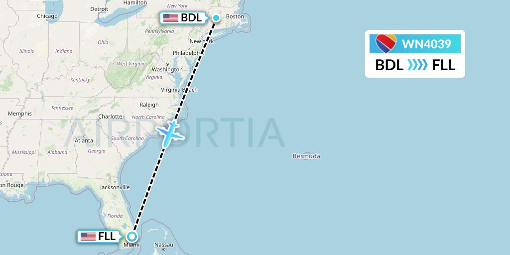 WN4039 Flight Status Southwest Airlines: Windsor Locks to Fort ...