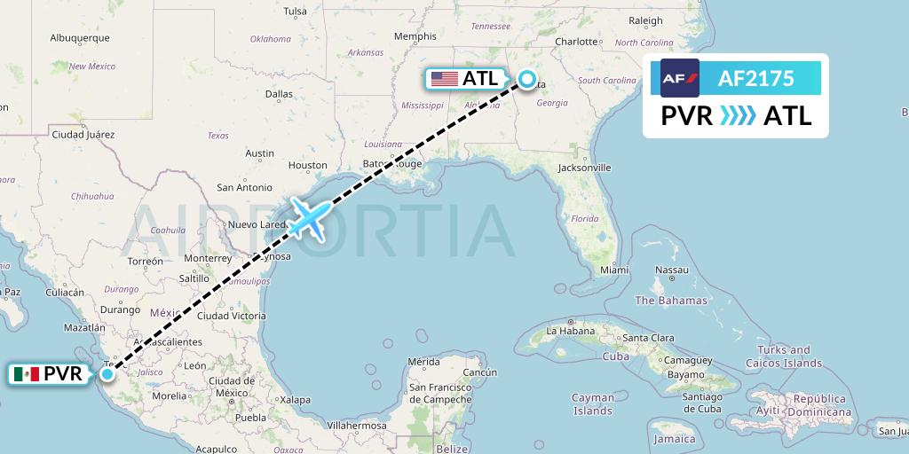 AF2175 Flight Status Air France: Puerto Vallarta to Atlanta (AFR2175)