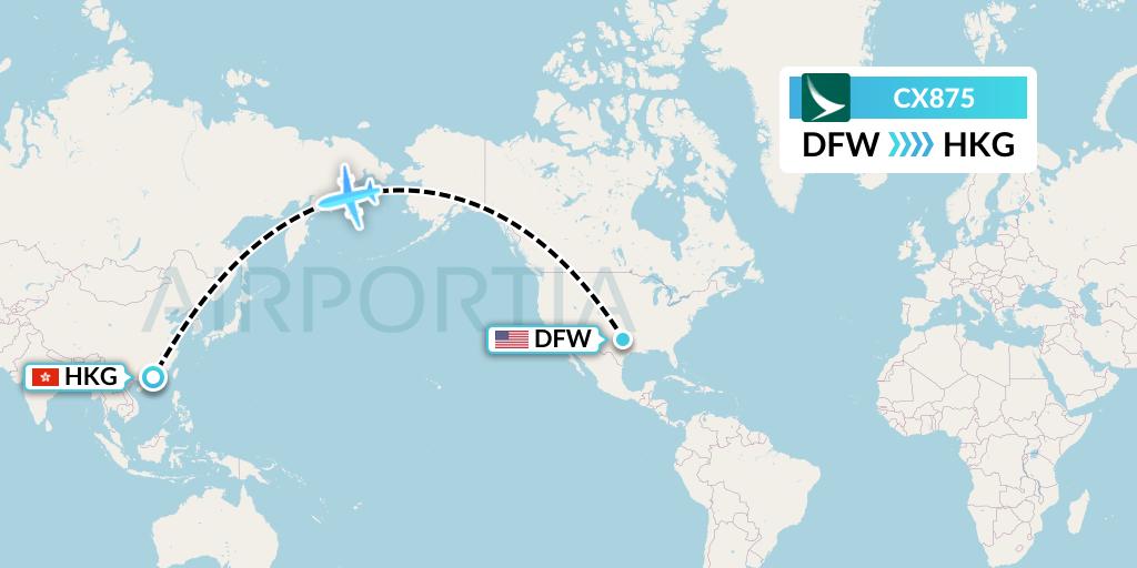 CX875 Flight Status Cathay Pacific: Dallas to Hong Kong (CPA875)