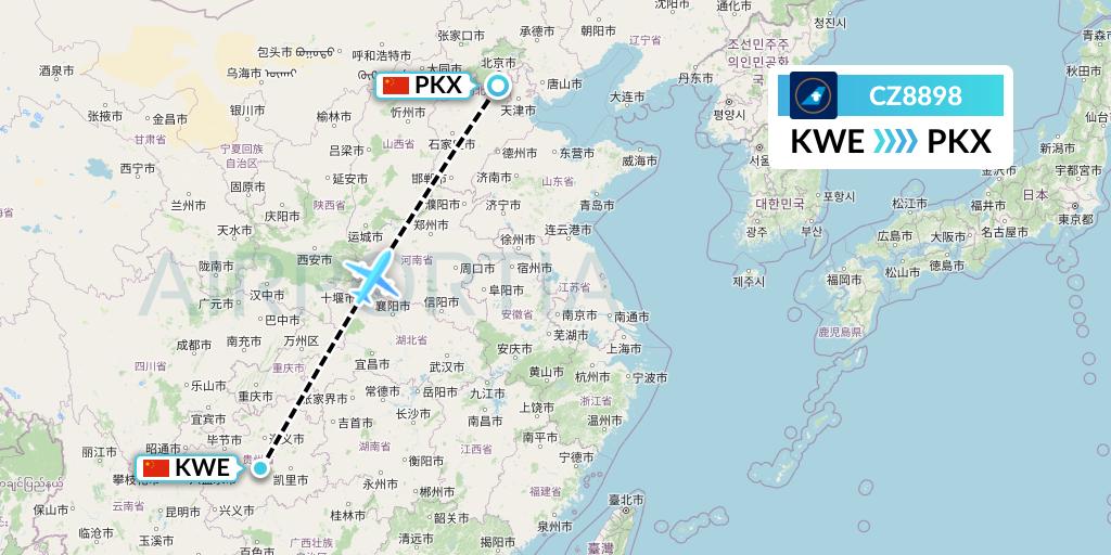 CZ8898 Flight Status China Southern Airlines: Guiyang to Beijing (CSN8898)