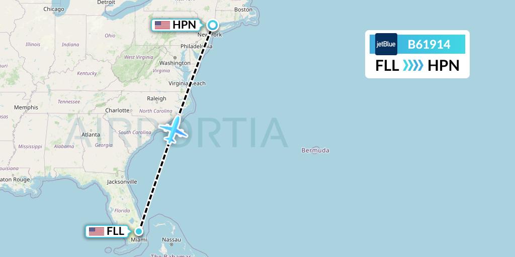 B61914 Flight Status JetBlue Airways: Fort Lauderdale to White Plains ...
