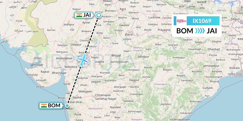 IX1069 Flight Status Air India Express: Mumbai to Jaipur (AXB1069)