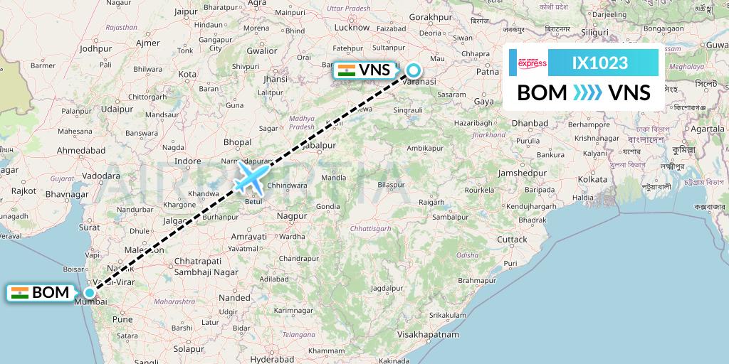 IX1023 Flight Status Air India Express: Mumbai to Varanasi (AXB1023)