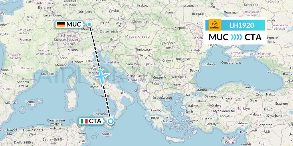 LH1920 Flight Status Lufthansa: Munich to Catania (DLH1920)