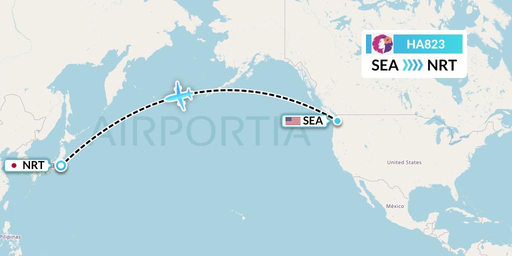 HA823 Flight Status Hawaiian Airlines: Seattle to Tokyo (HAL823)