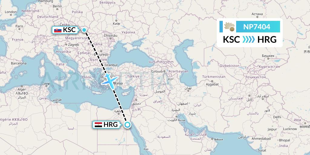 NP7404 Flight Status Nile Air: Kosice to Hurghada (NIA7404)