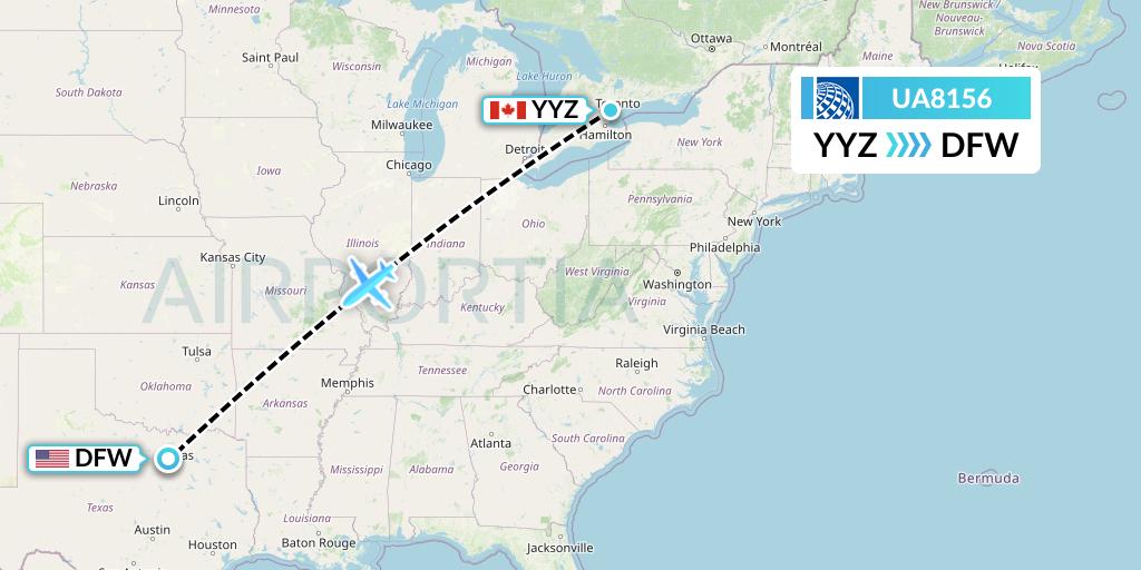UA8156 Flight Status United Airlines: Toronto to Dallas (UAL8156)