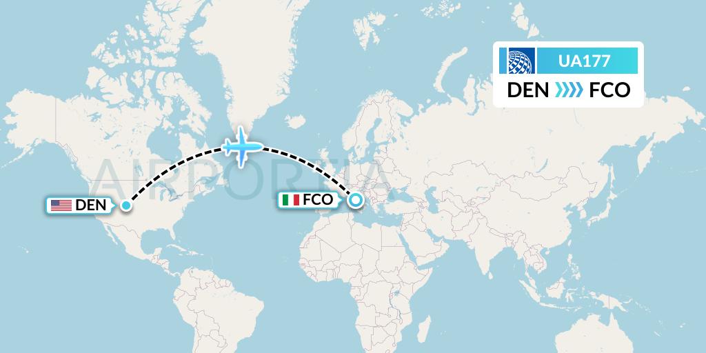 UA177 Flight Status United Airlines: Denver to Rome (UAL177)