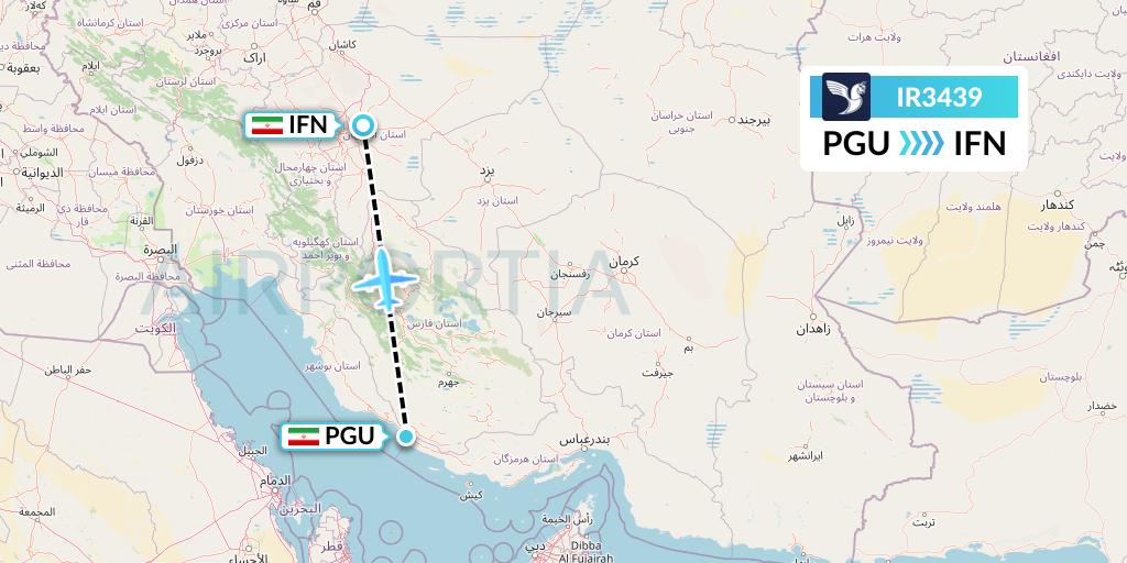 IR3439 Flight Status Iran Air: Assaluyeh to Isfahan (IRA3439)