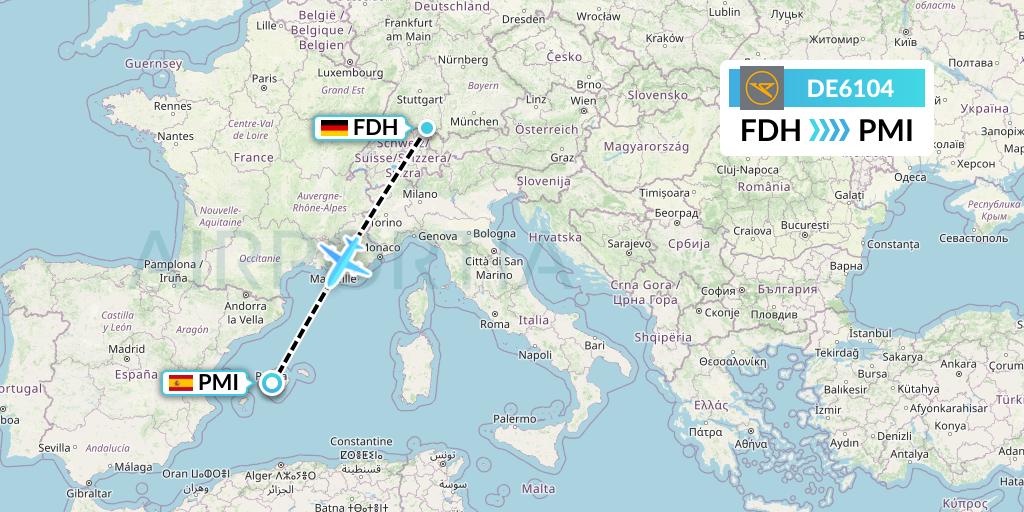 DE6104 Flight Status Condor: Friedrichshafen to Palma de Mallorca (CFG6104)