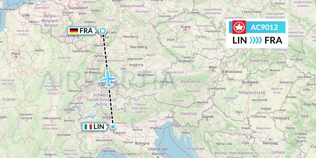 AC9012 Flight Status Air Canada: Milan to Frankfurt (ACA9012)