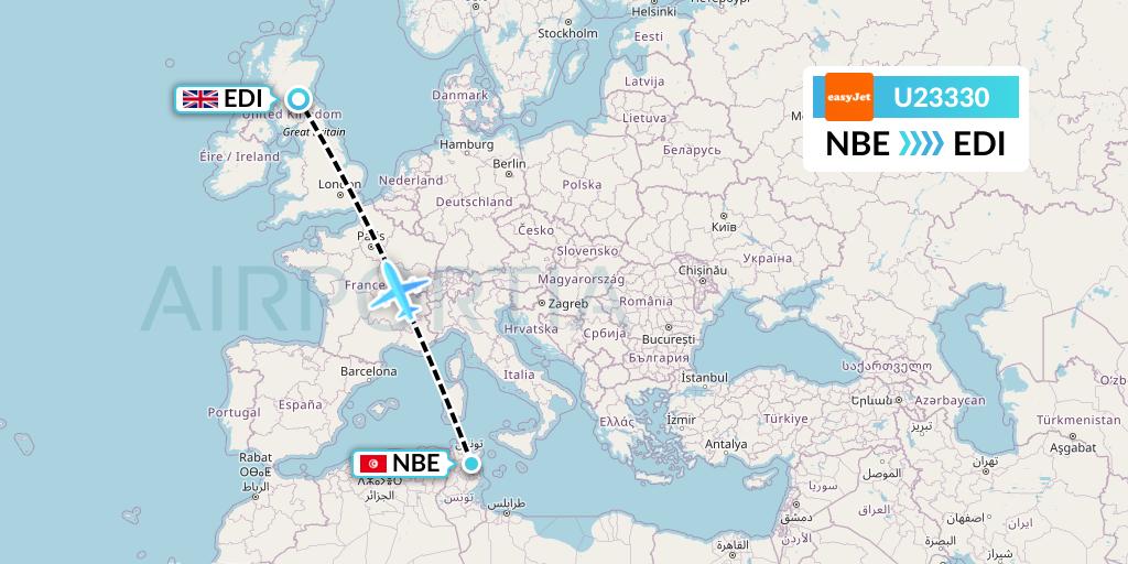 U23330 Flight Status EasyJet: Enfidha to Edinburgh (EZY3330)