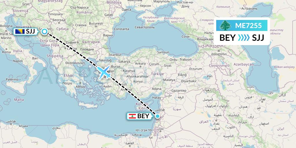 ME7255 Flight Status MEA: Beirut to Sarajevo (MEA7255)