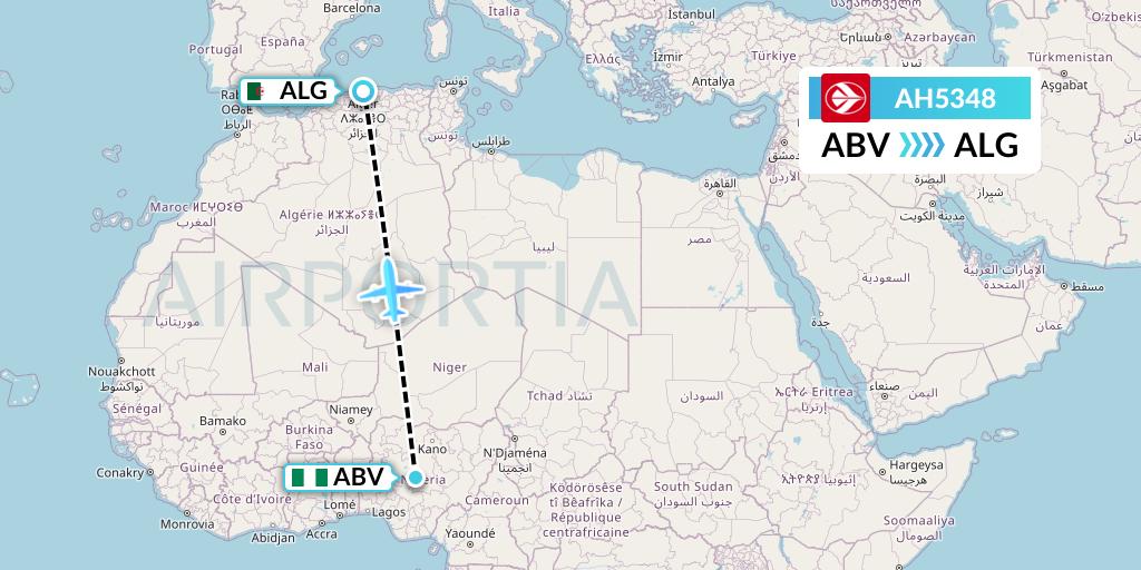 AH5348 Flight Status Air Algerie: Abuja to Algiers (DAH5348)