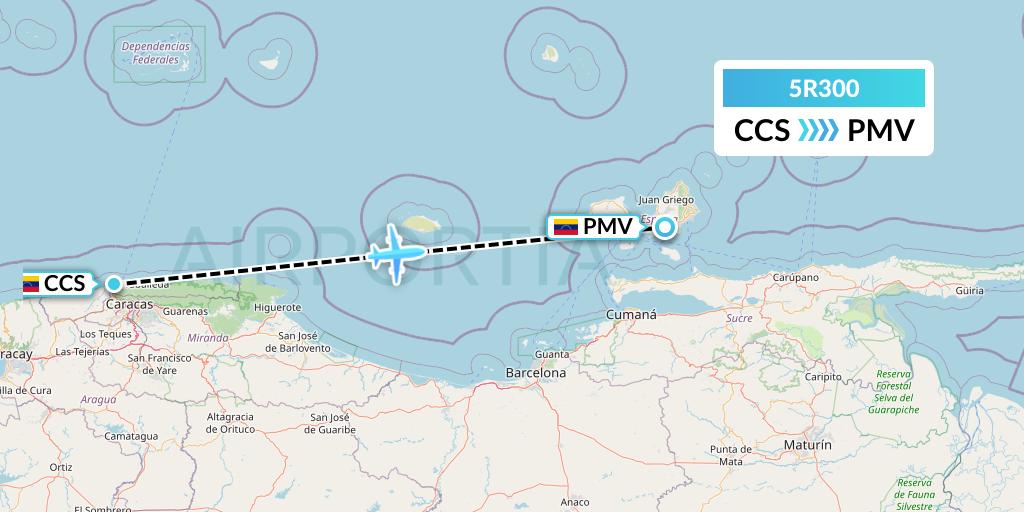 5R300 Flight Status Rutaca Airlines: Caracas to Porlamar (RUC300)