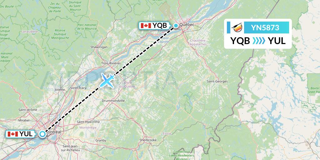 YN5873 Flight Status Air Creebec: Quebec to Montreal (CRQ5873)