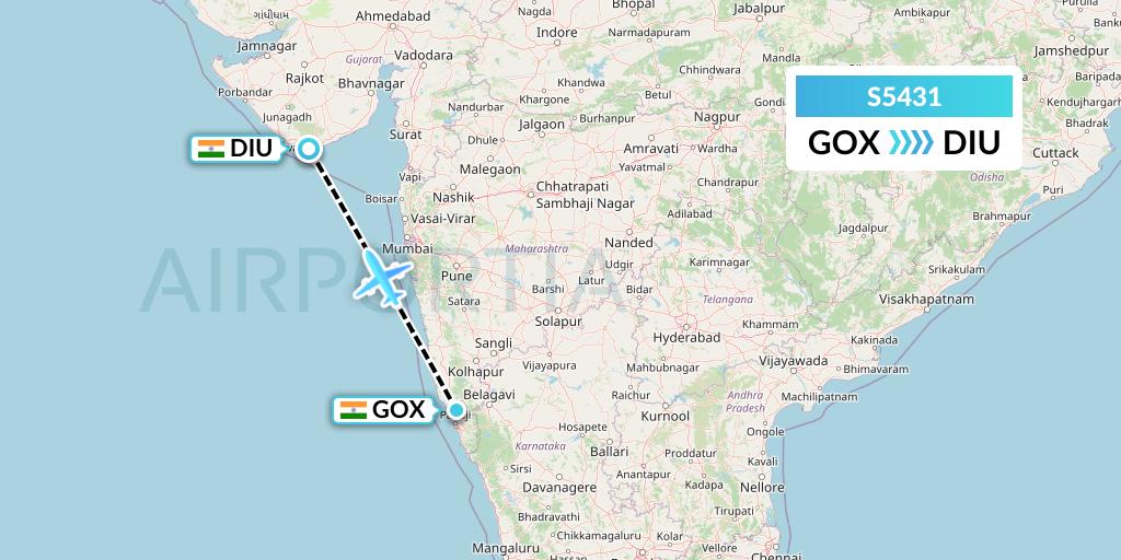 S5431 Flight Status Star Air: Goa to Diu (SDG431)