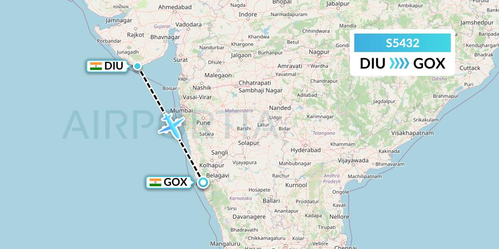 S5432 Flight Status Star Air: Diu to Goa (SDG432)