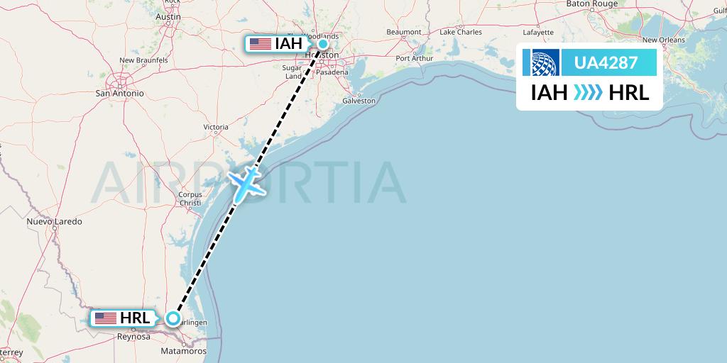 UA4287 Flight Status United Airlines: Houston to Harlingen (UAL4287)
