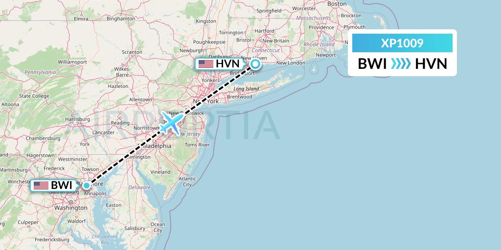 XP1009 Flight Status Avelo Airlines: Baltimore to New Haven (VXP1009)