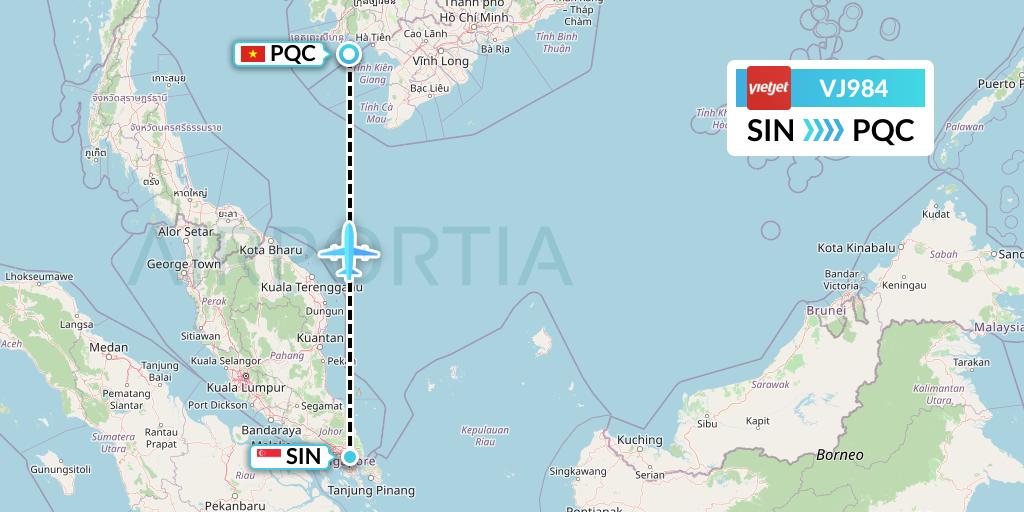 VJ984 Flight Status VietJet Air: Singapore to Phu Quoc (VJC984)